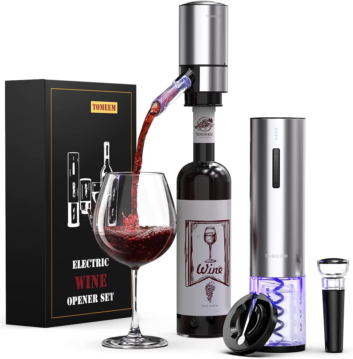 Electric Wine Opener Automatic Electric Wine Bottle Corkscrew Opener ...