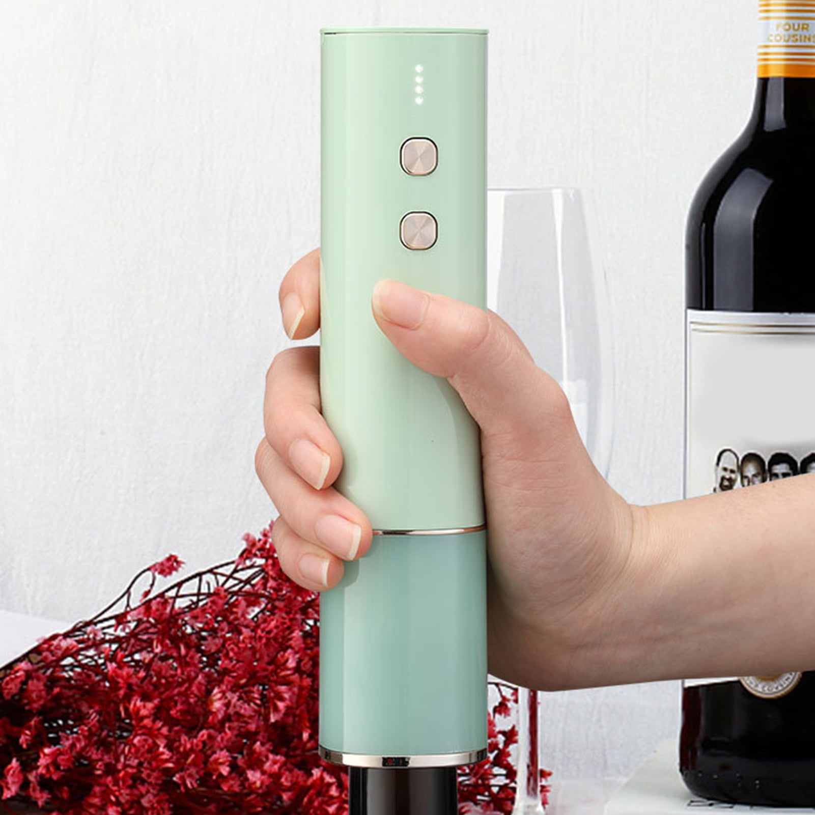 Electric Wine Opener Set - LED Battery Display, Labor-saving, Plastic, Rechargeable Automatic ...