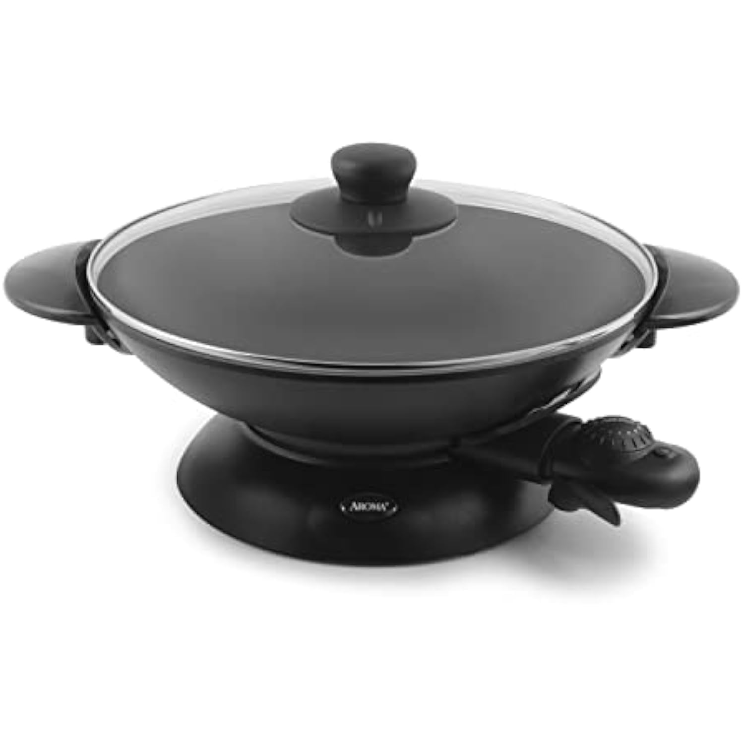Electric Wok with Tempered Glass Lid - Easy Clean Nonstick, Chopsticks ...