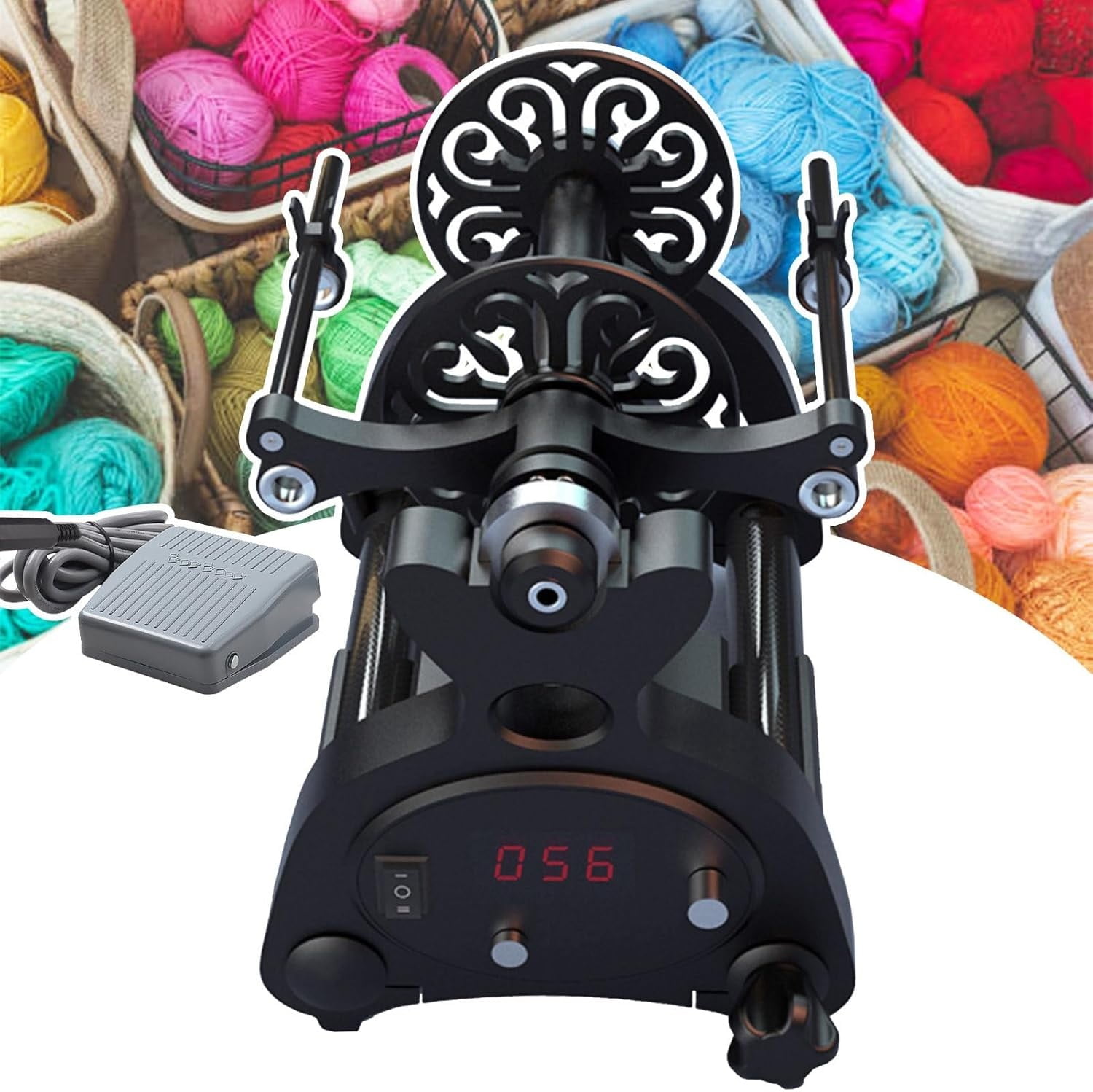 Electric Yarn Wool Ball Winder,Adjustable Speed Spinning Wheel with ...