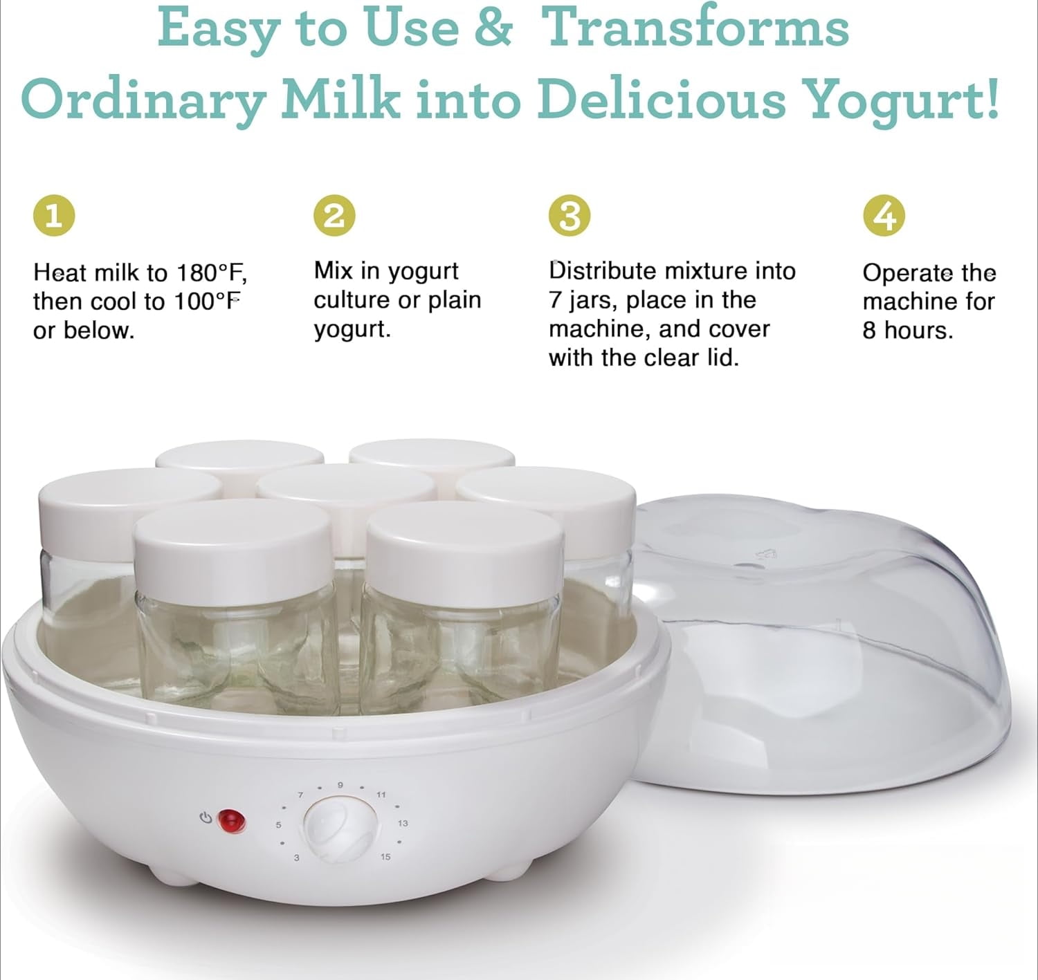 Electric Yogurt Maker Machine- Promote Gut Health with Probiotic Rich ...