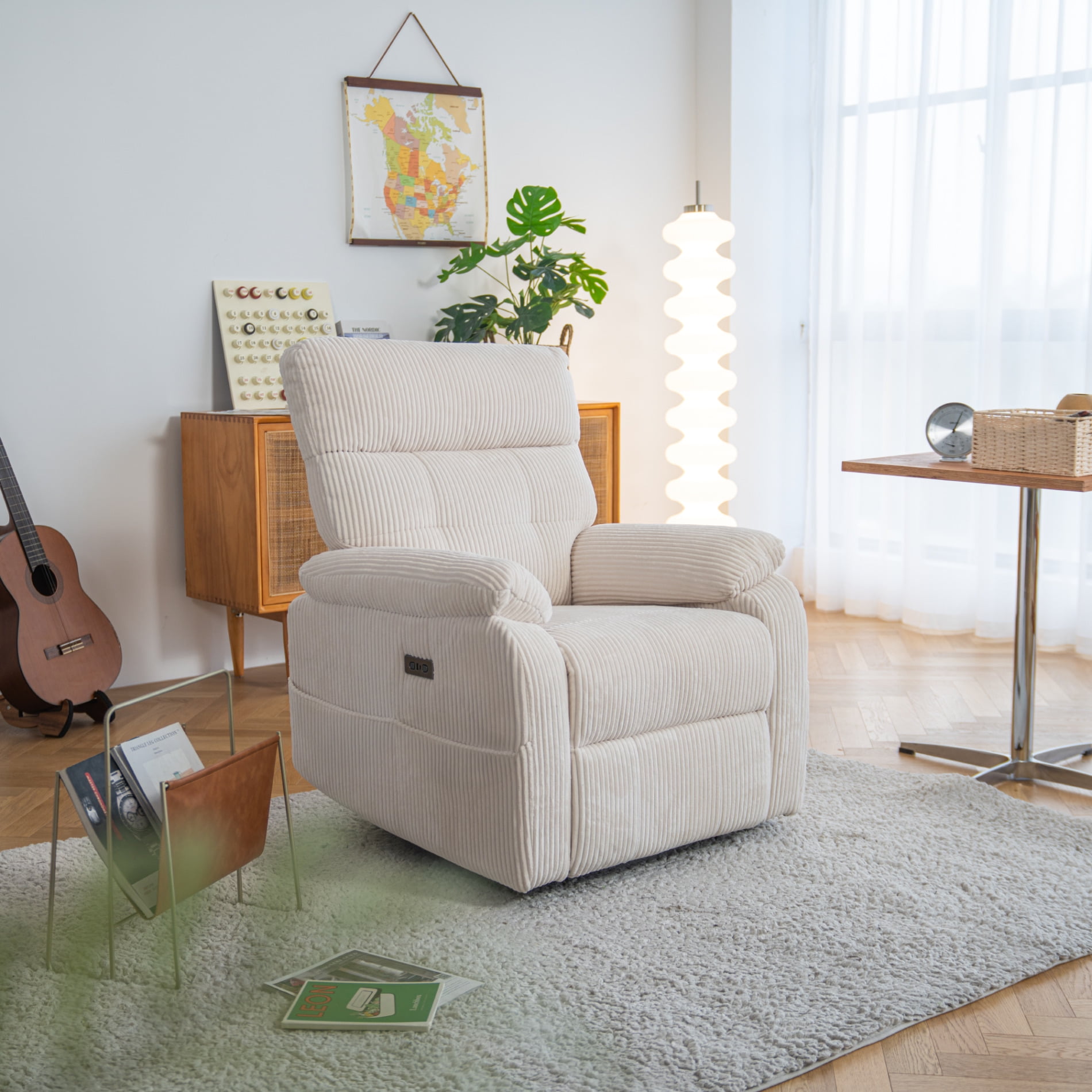 Electric Zero Gravity Recliner Chair with USB and Type-C Charging Ports ...