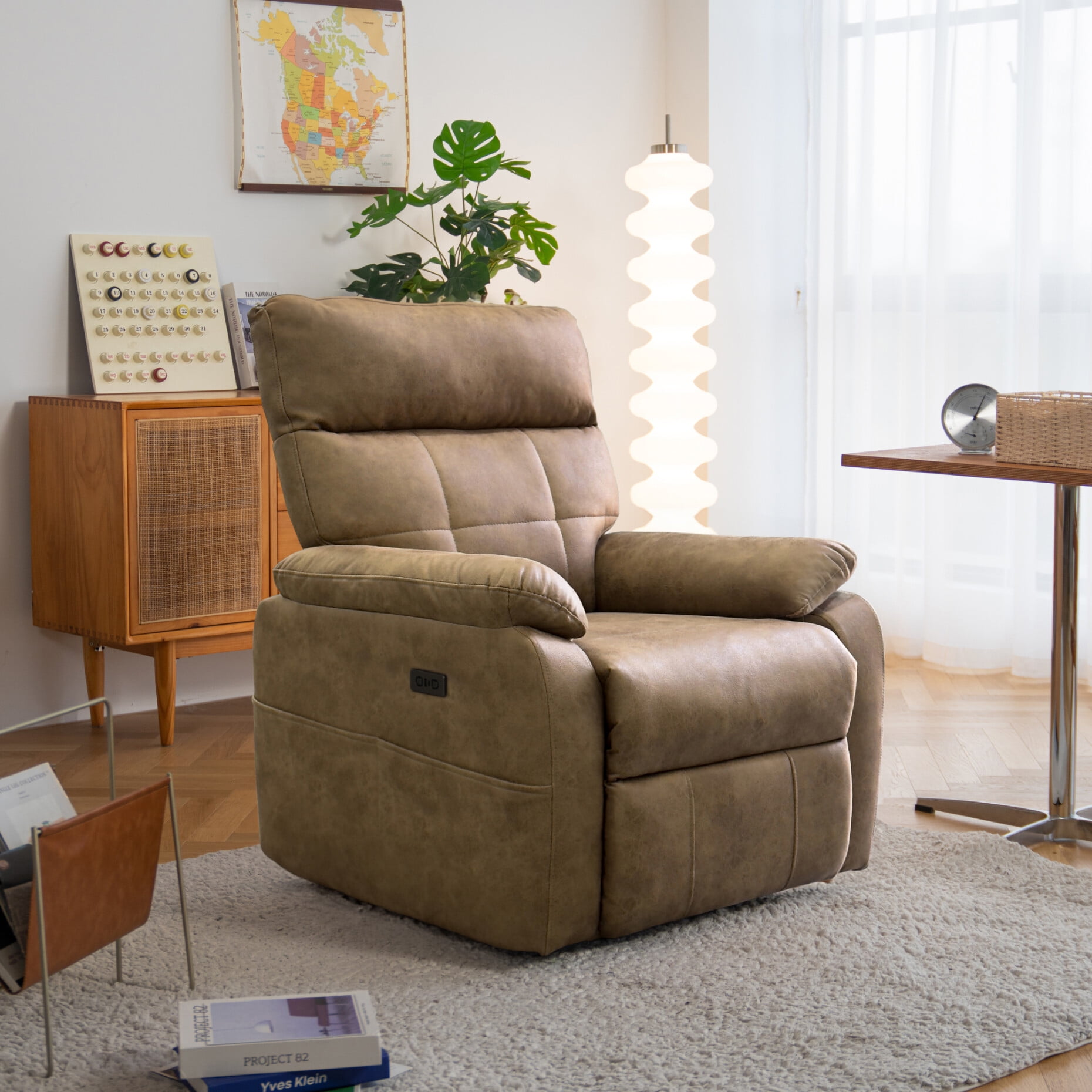 Electric Zero Gravity Recliner Chair with USB and Type-C Charging Ports ...
