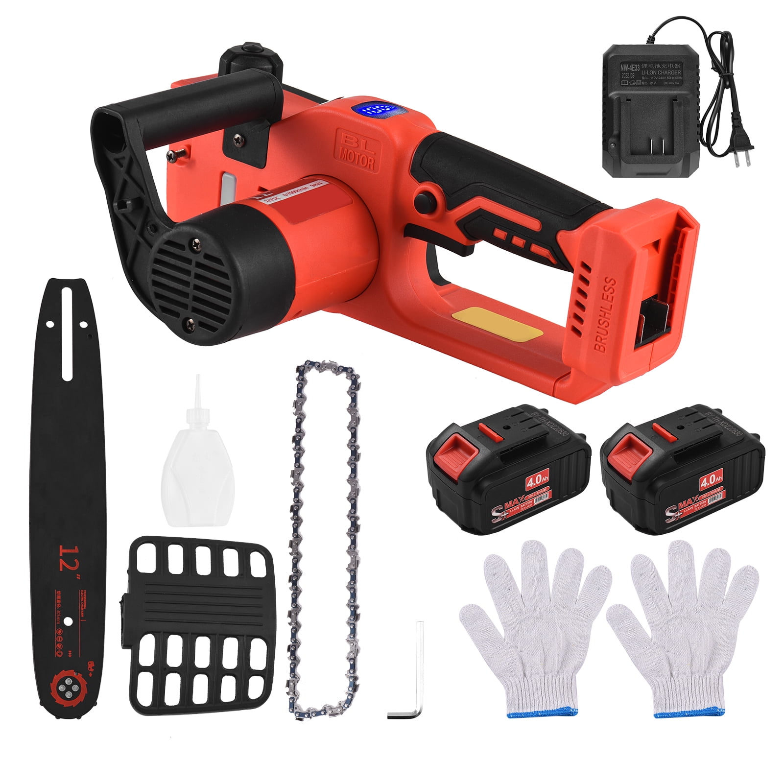 Electric chain saw,Branch Pruner Shears Saw 4.0ah Battery 12-inch Chain ...