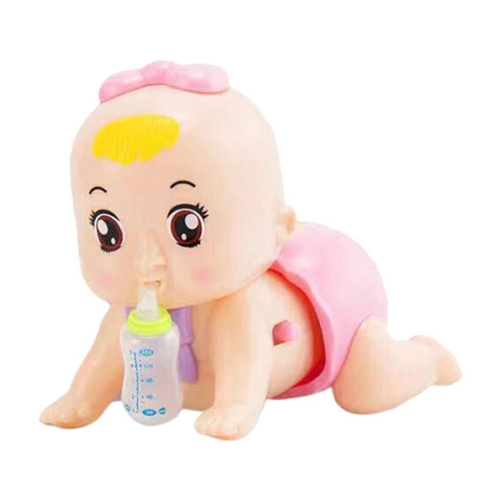 Electric crawling doll pink [without batteries] (B)$Baby toys crawling ...