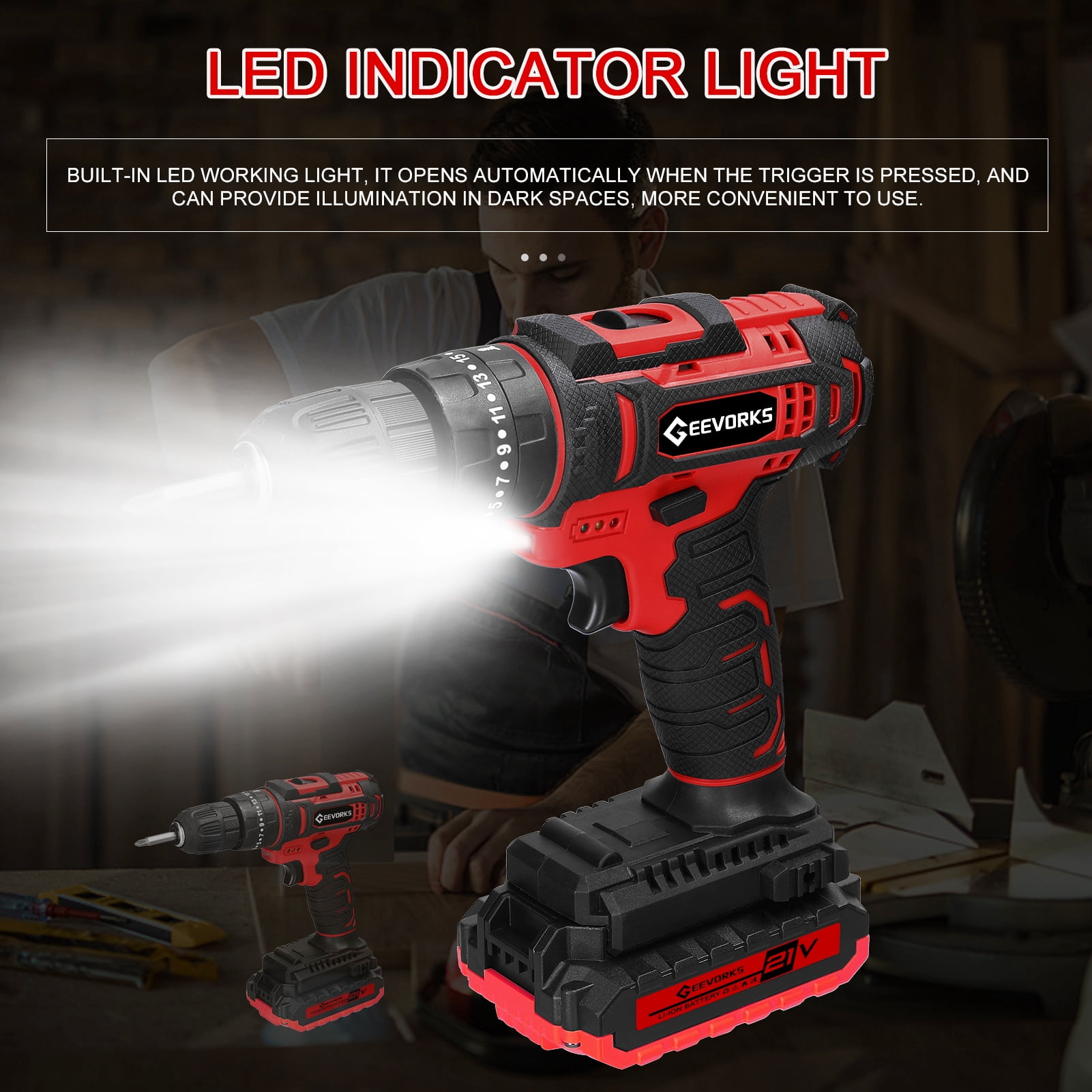 Electric drill,Of Torques Adjustable Adjustment 25 Of Rotation ...