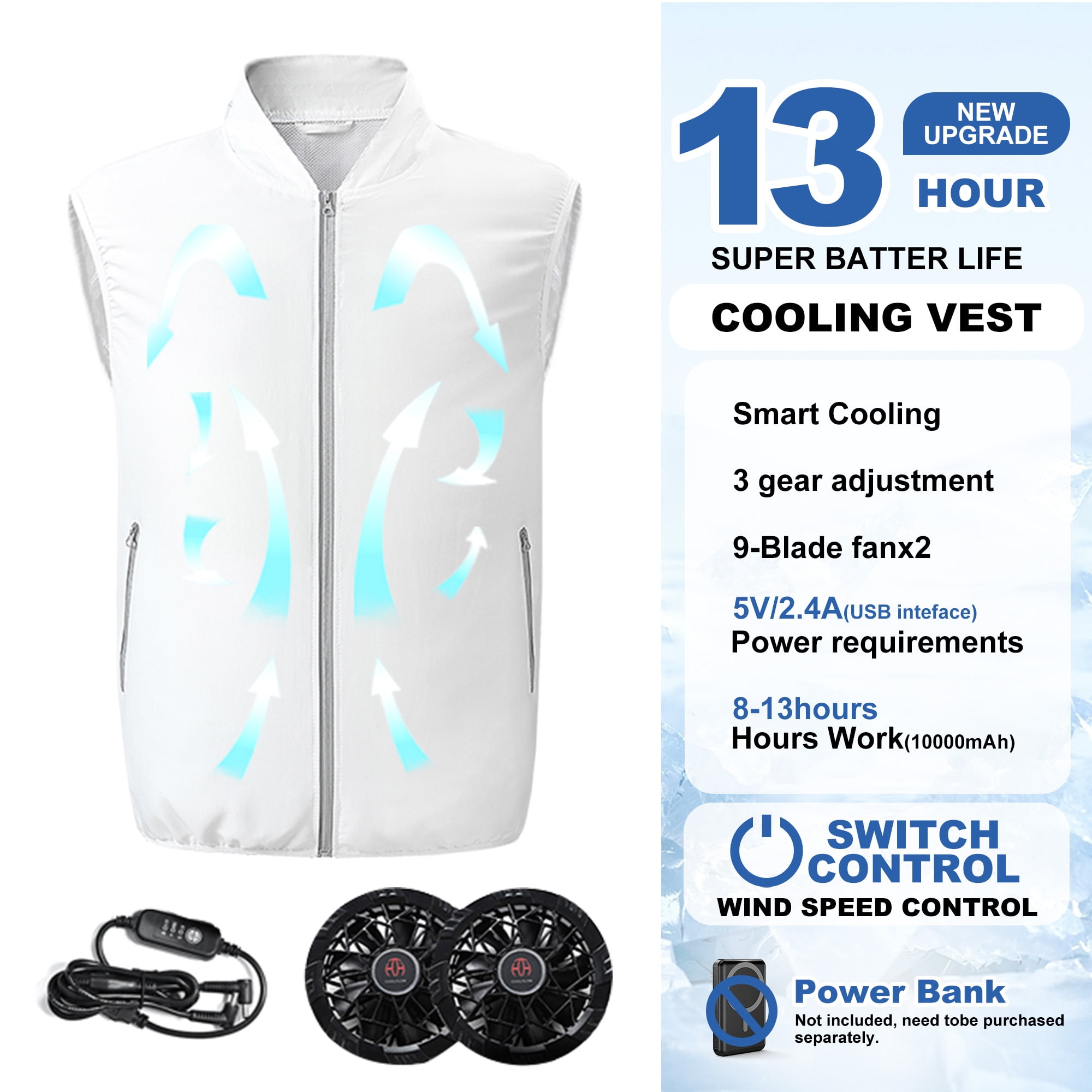 Electric fan vest Cool Vest Cooling Fan Vest Air-conditioned Clothes ...
