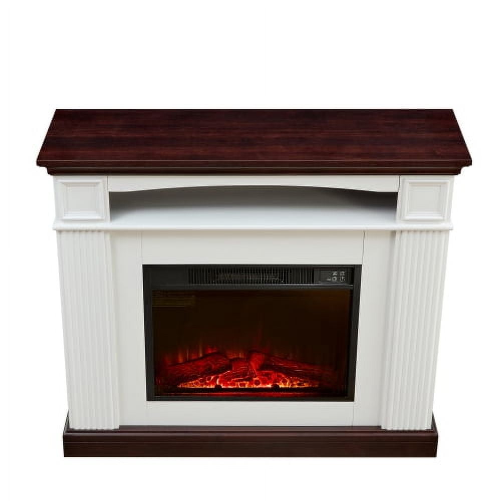 Electric fireplace with mantel shelf, freestanding fireplace heater ...