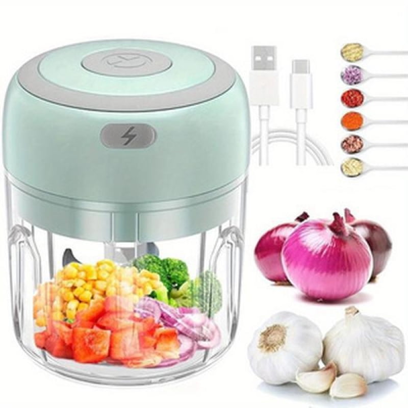 Electric garlic chopper: Portable with USB charging, 250ml capacity ...