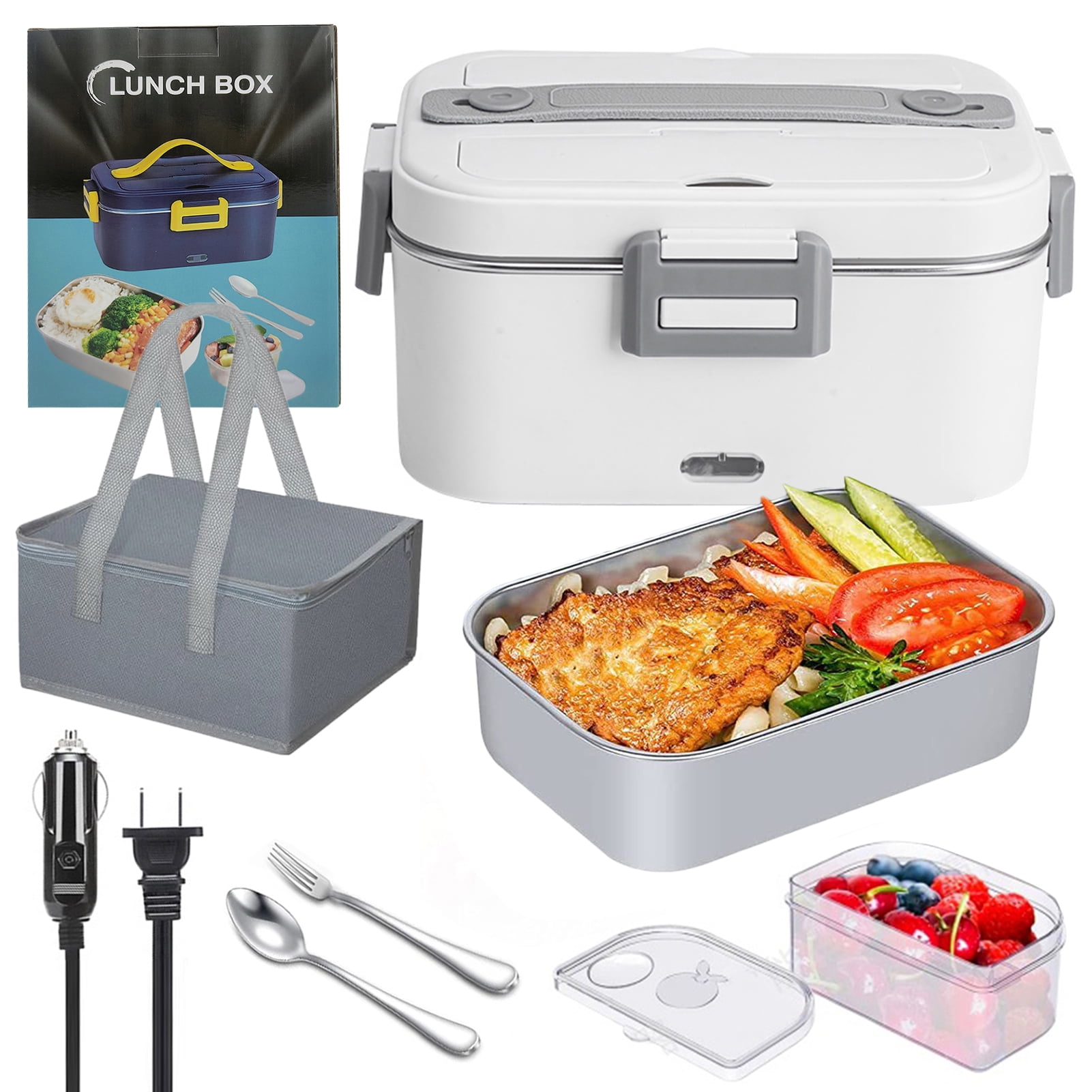 Electric heating lunch box,With Removable Stainless Car Dual Use Dual ...