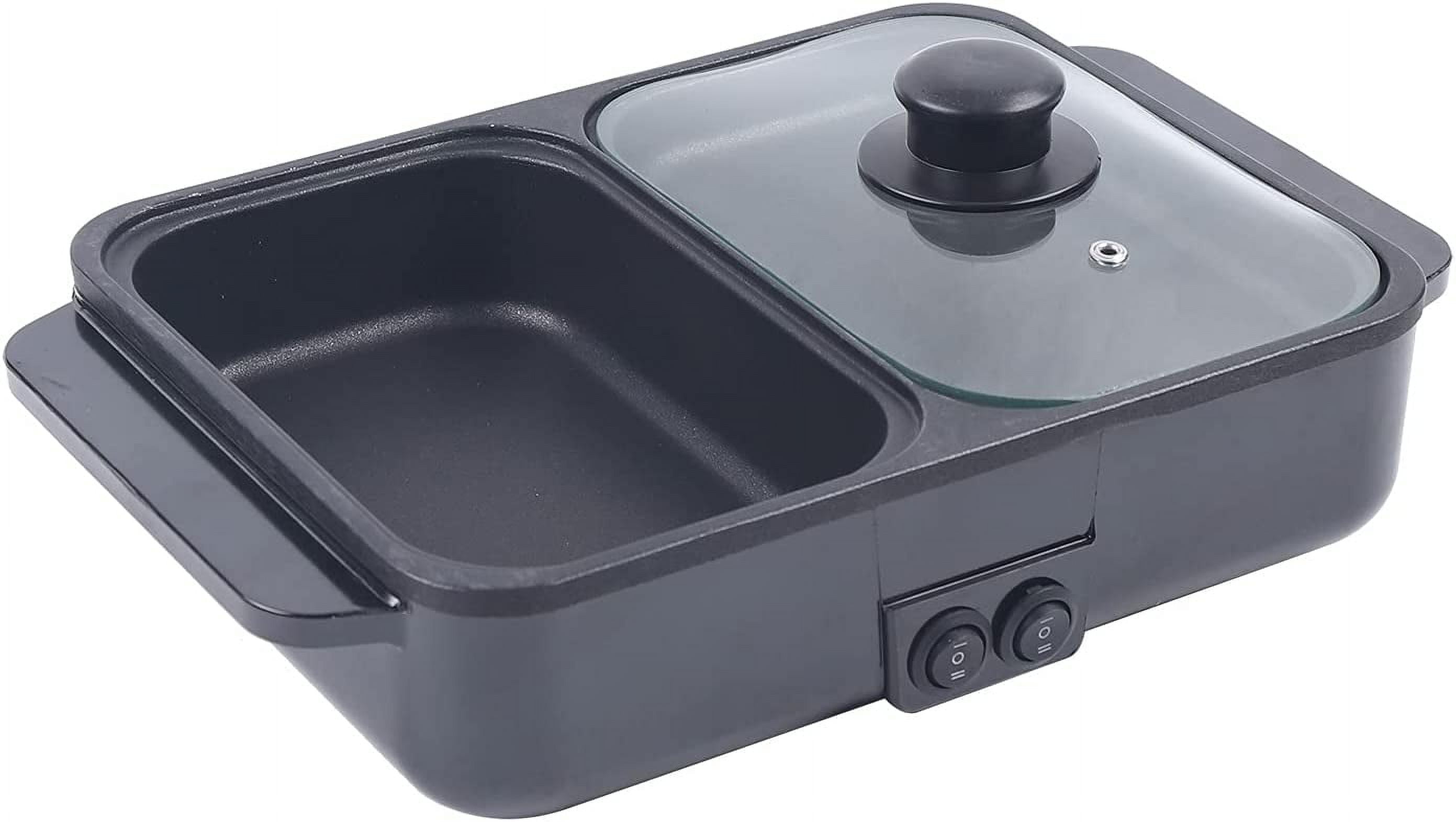 Electric hot pot with grill, 2 in 1 Indoor Non-stick for Steaks 110V ...
