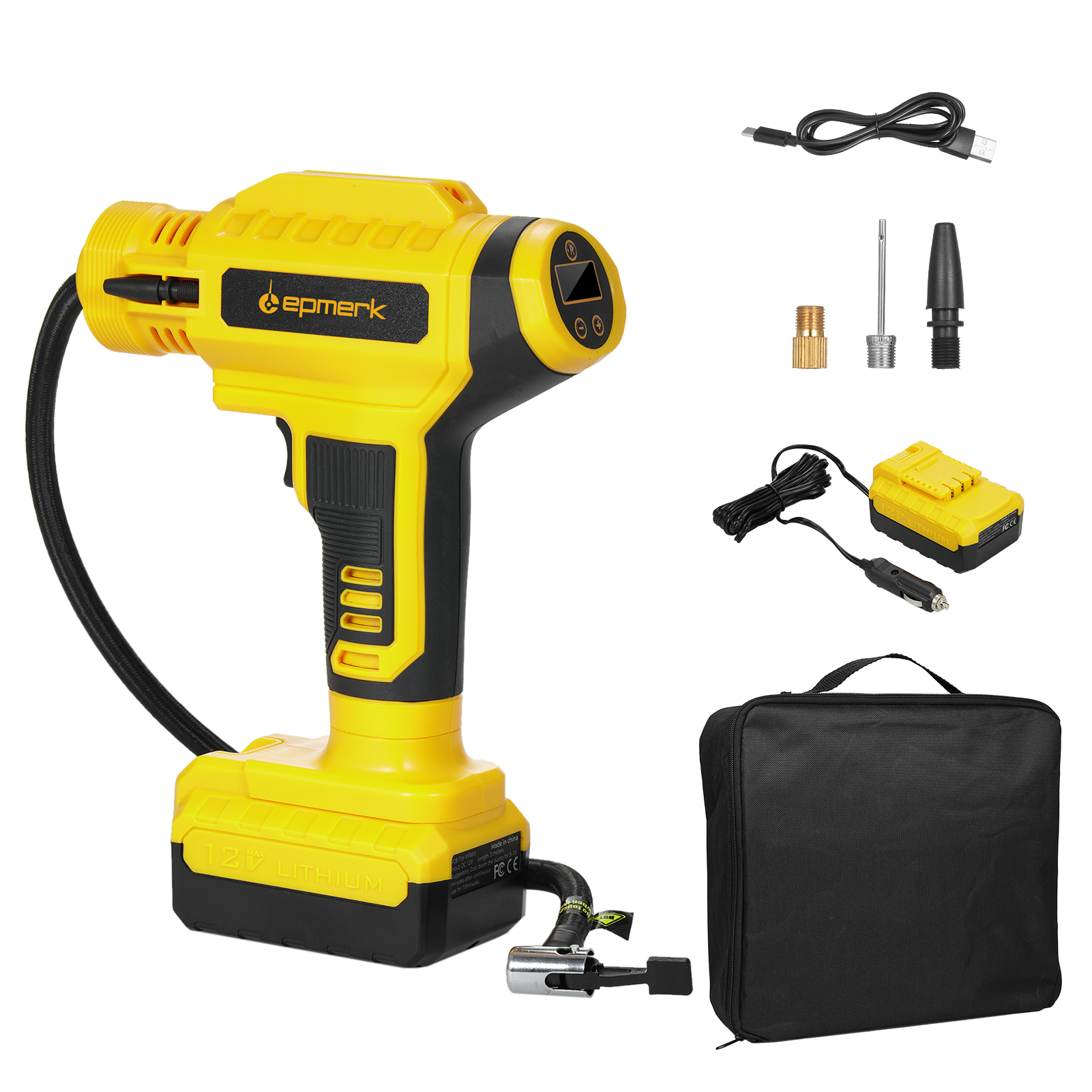 Electric inflator,Tire Inflator 150psi Portable Handheld Compressor 20v ...