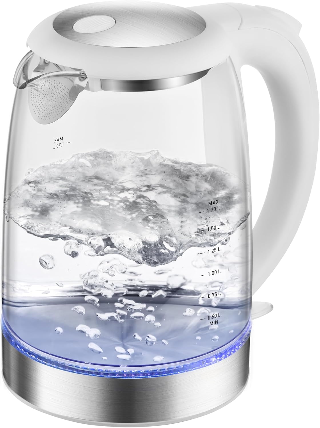 Electric Kettle, No Plastic Filter & Spout, 1.7L Tea Kettle & Hot Water ...