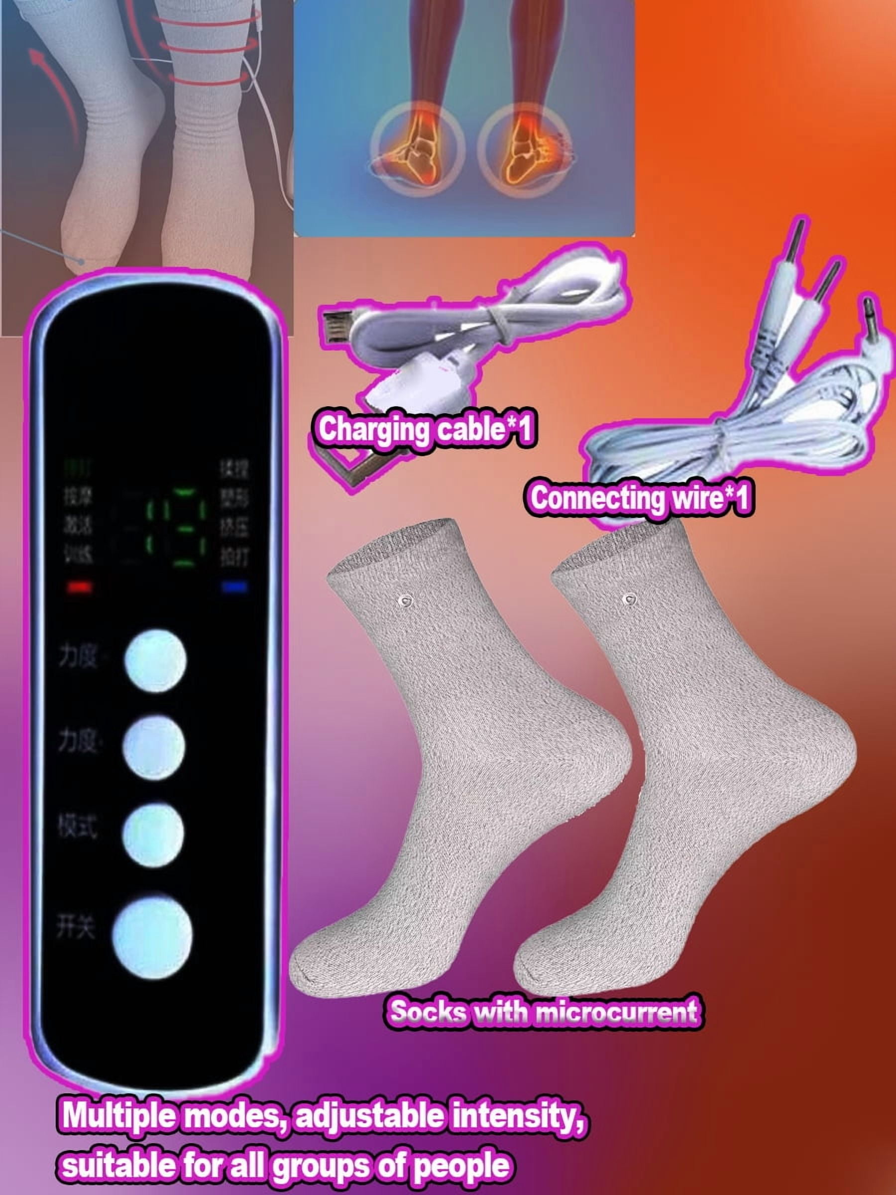 Electric micro-current socks, used for foot massage, foot pain relief ...