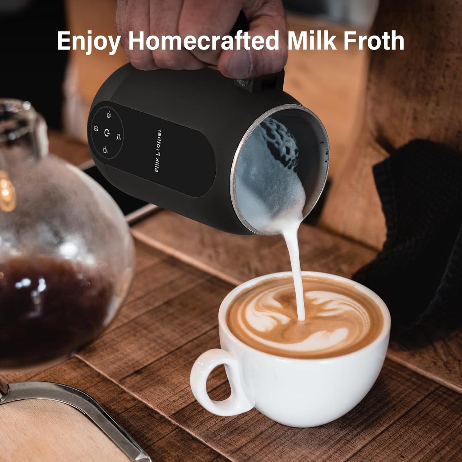 Electric milk foam maker, 450ml hot and cold milk foam maker, hot ...