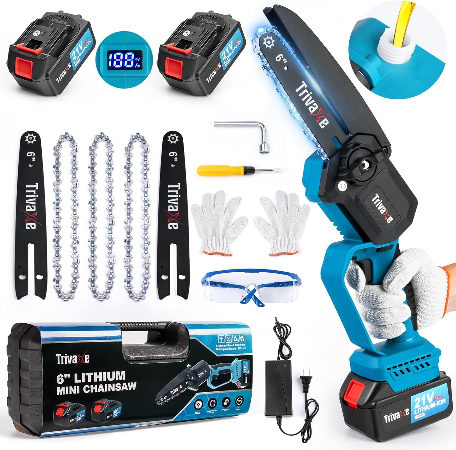 Electric mini chainsaw, Portable Electric Chainsaw,6 Inch Handheld ...