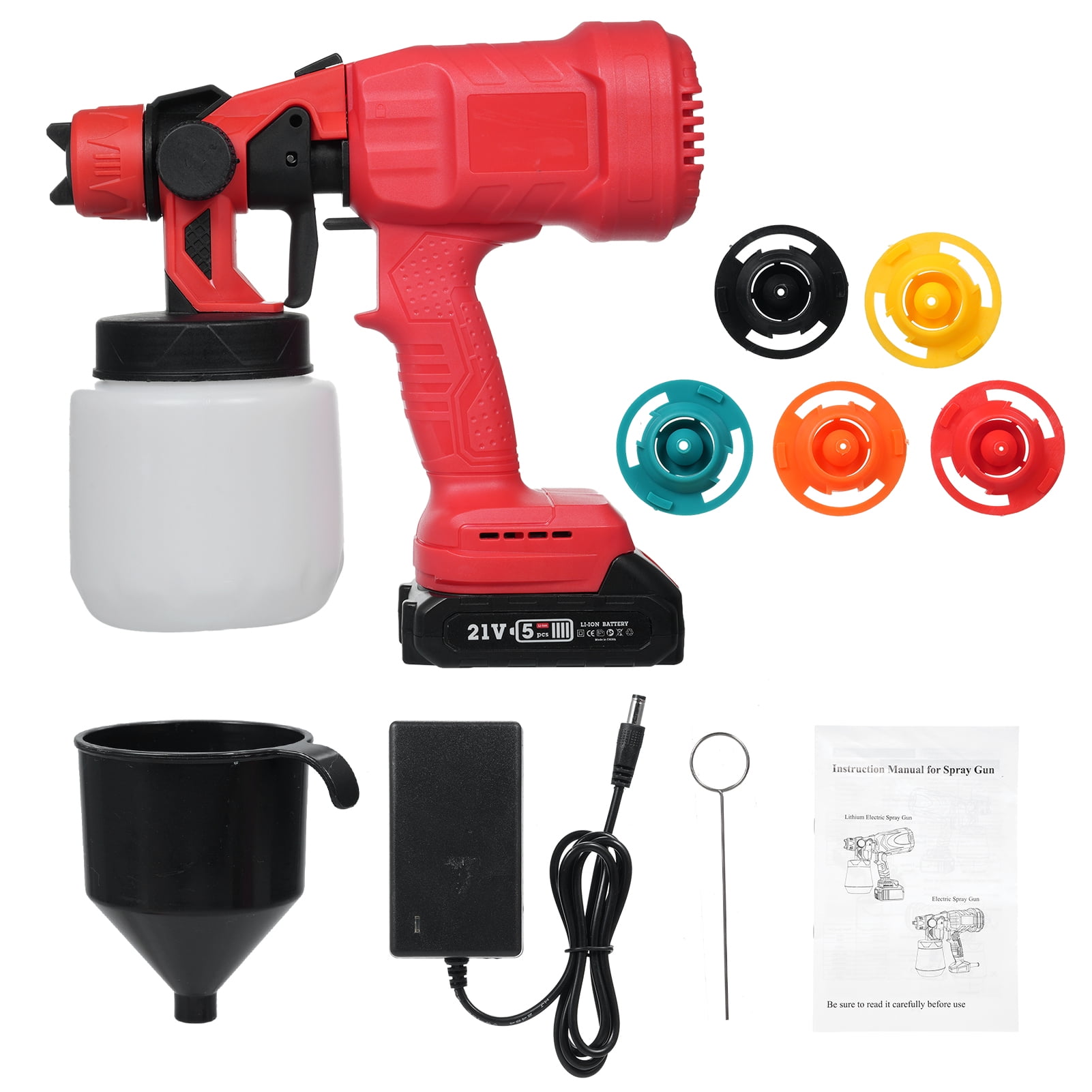 Electric paint sprayer,Sprayer 21v Battery With 4 Nozzles Interior ...