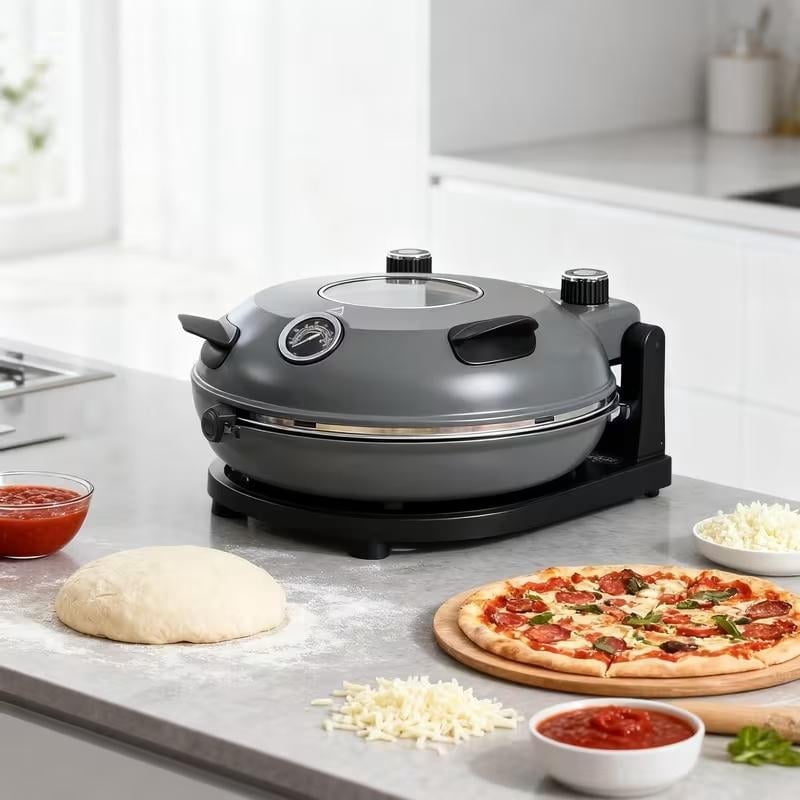 Electric pizza oven, countertop pizza maker, 12-inch pizza maker, space ...