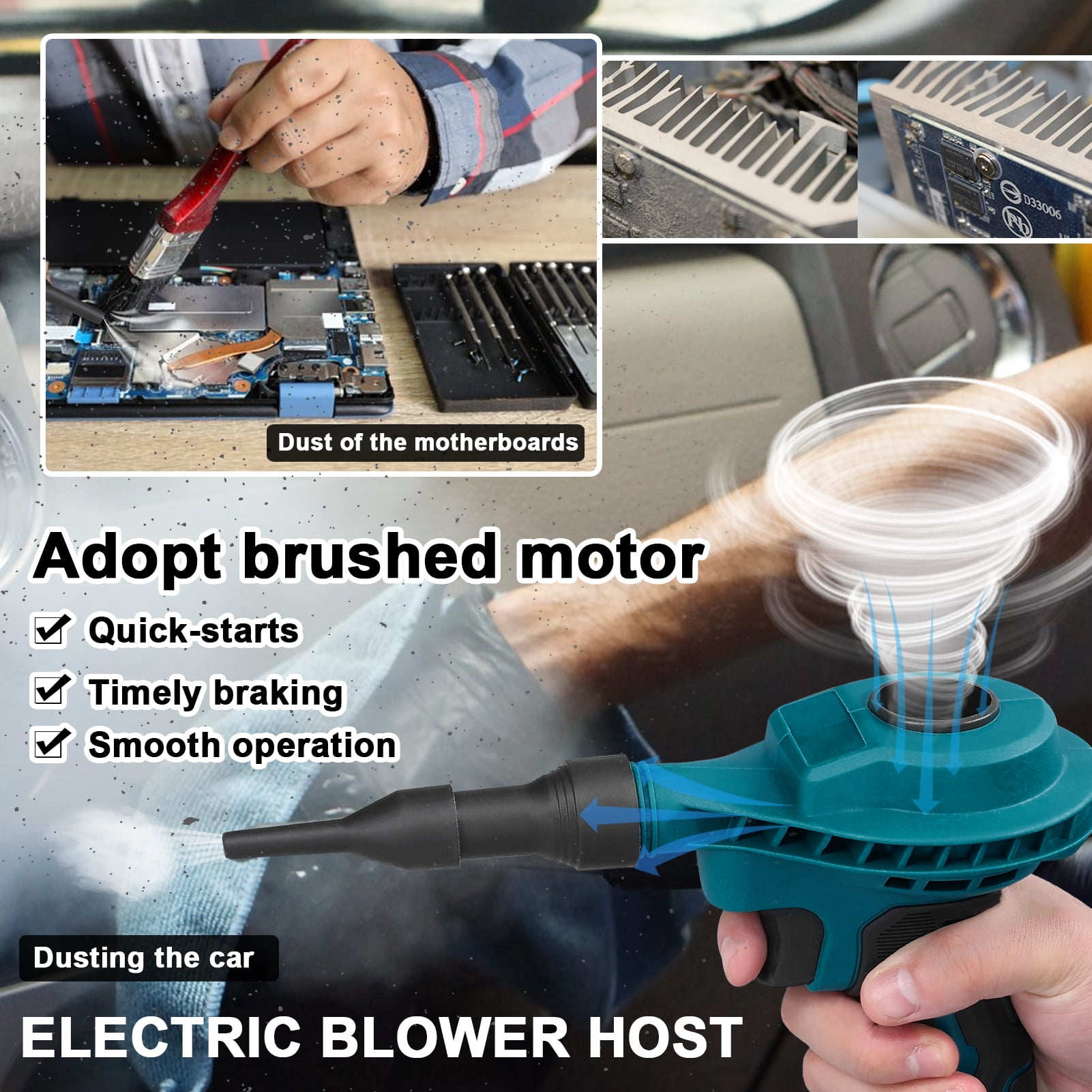 Electric portable blower,Brushed Motor Blower Removal Fan Handheld ...