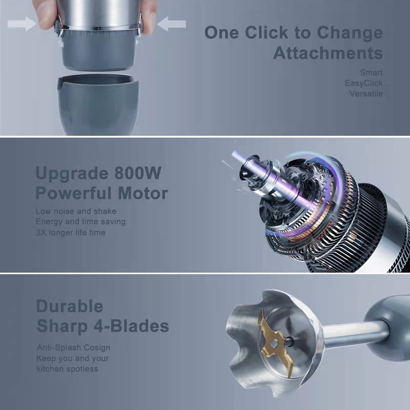 Electric stirrer,Adjustable Speeds With 500ml 600ml Container 5-in-1 ...