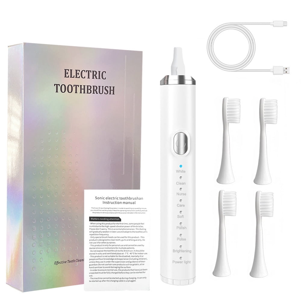 Electric toothbrush for adults, soft-bristled smart charging smart ...