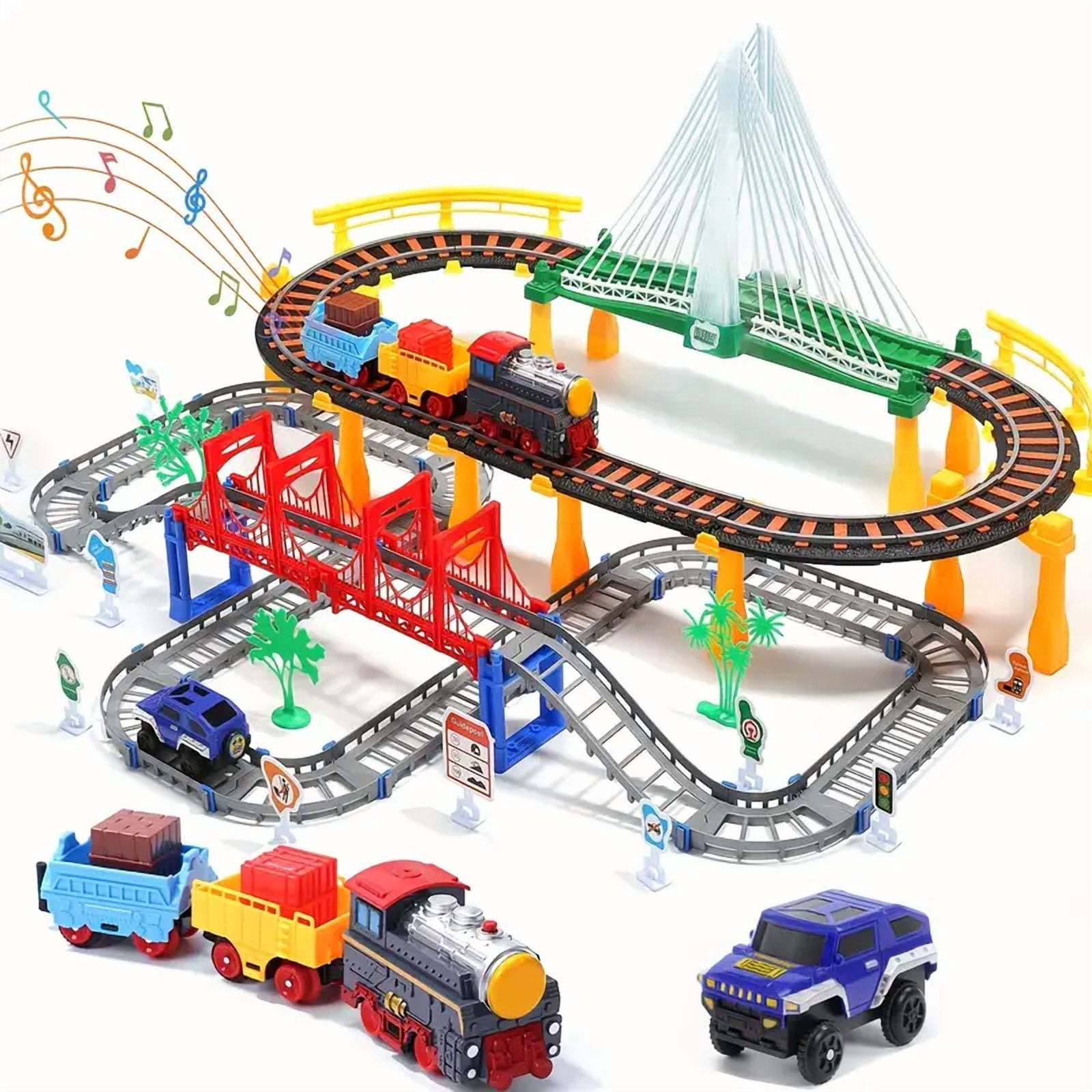 Auto Beyond Electric train Toy with Bridges and Tunnels - Toddler Train ...
