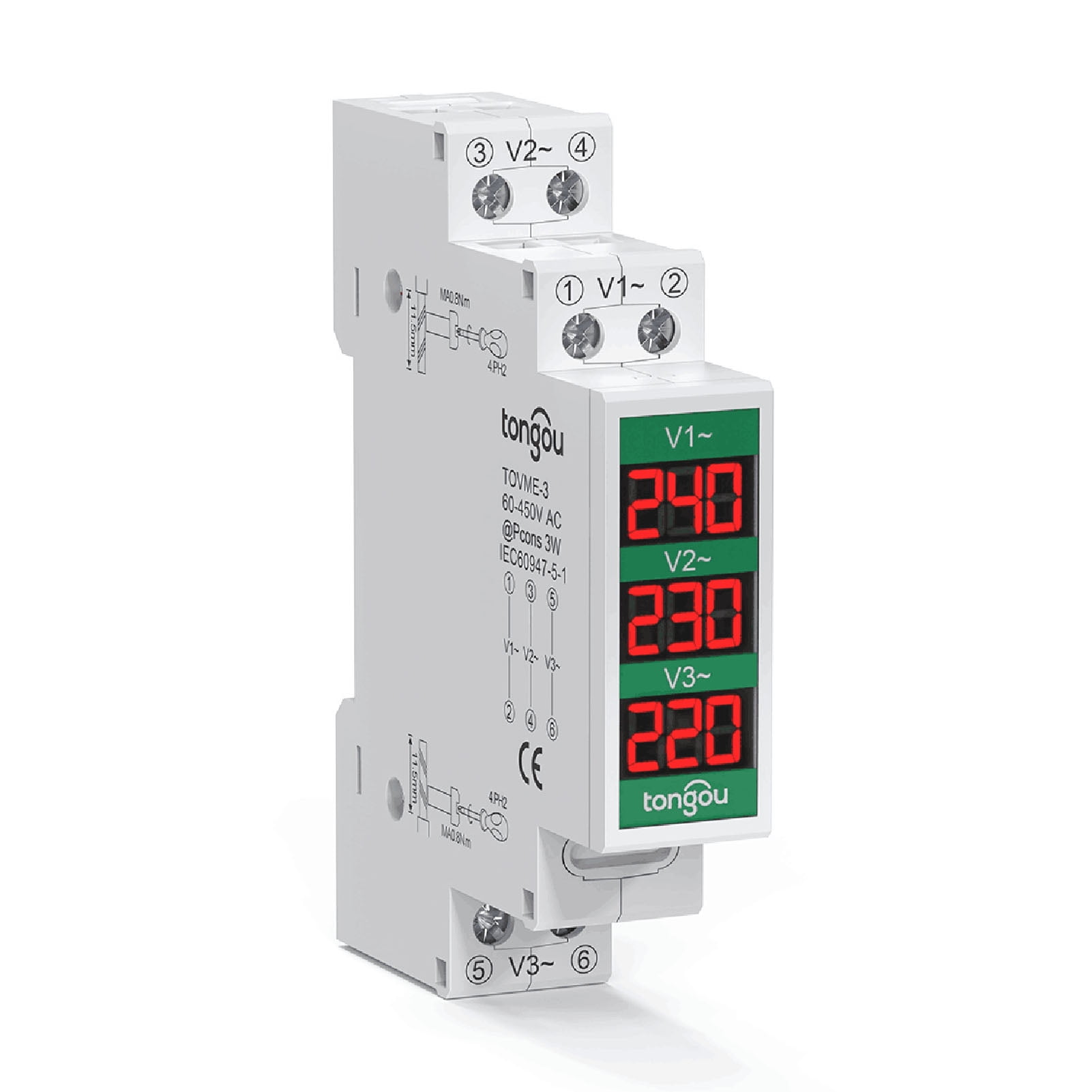 Electric voltage meter,Led Display Meter Voltmeter 3 Led Meter ...