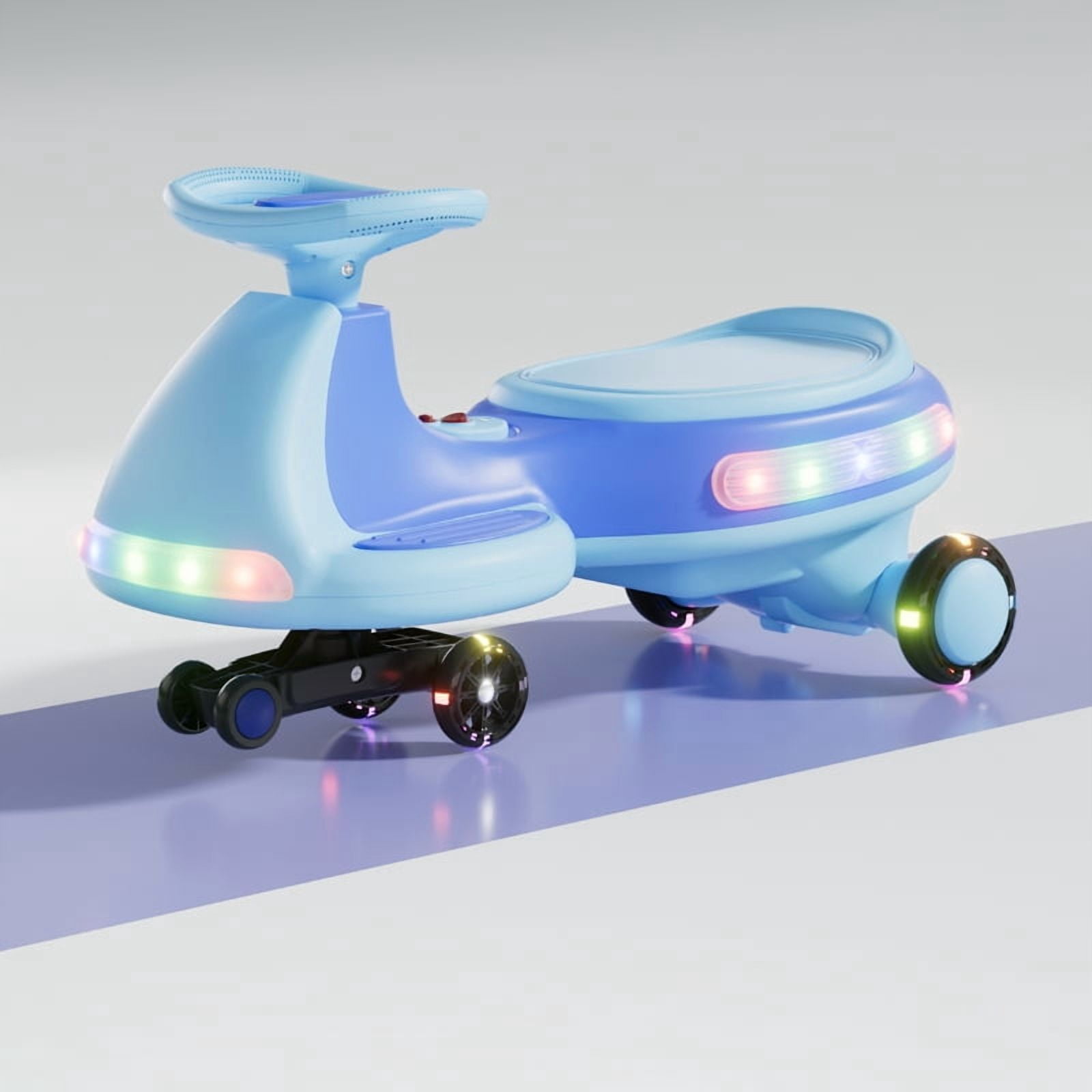 Electric wiggle car, fully illuminated, with enlarged flashing and ...