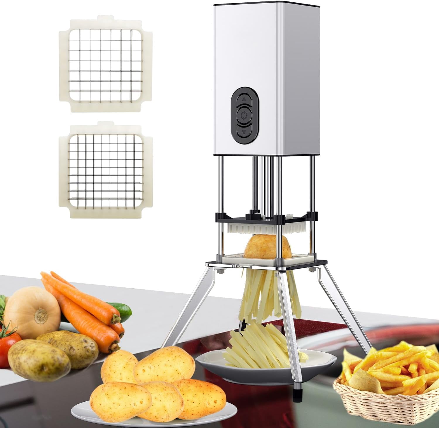 ElectricFrench Fry Cutter Stainless Steel, Professional Potato Cutter ...