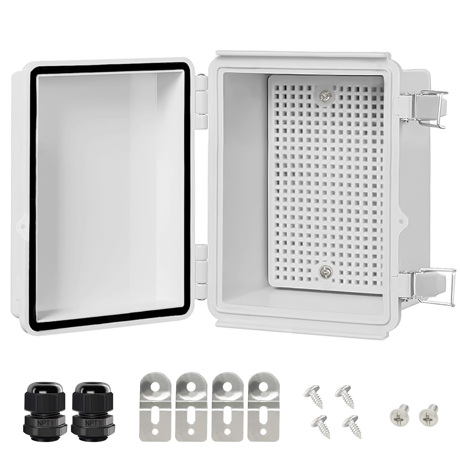 Electrical Box Hinged Clear Cover Stainless Latch Box ABS Plastic ...
