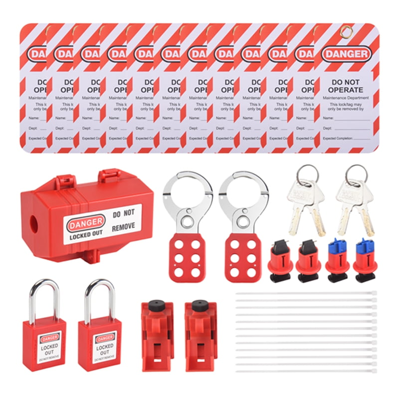 Electrical Circuit Breaker Lockout Tagout Kit,Safty Padlock Set Plug ...