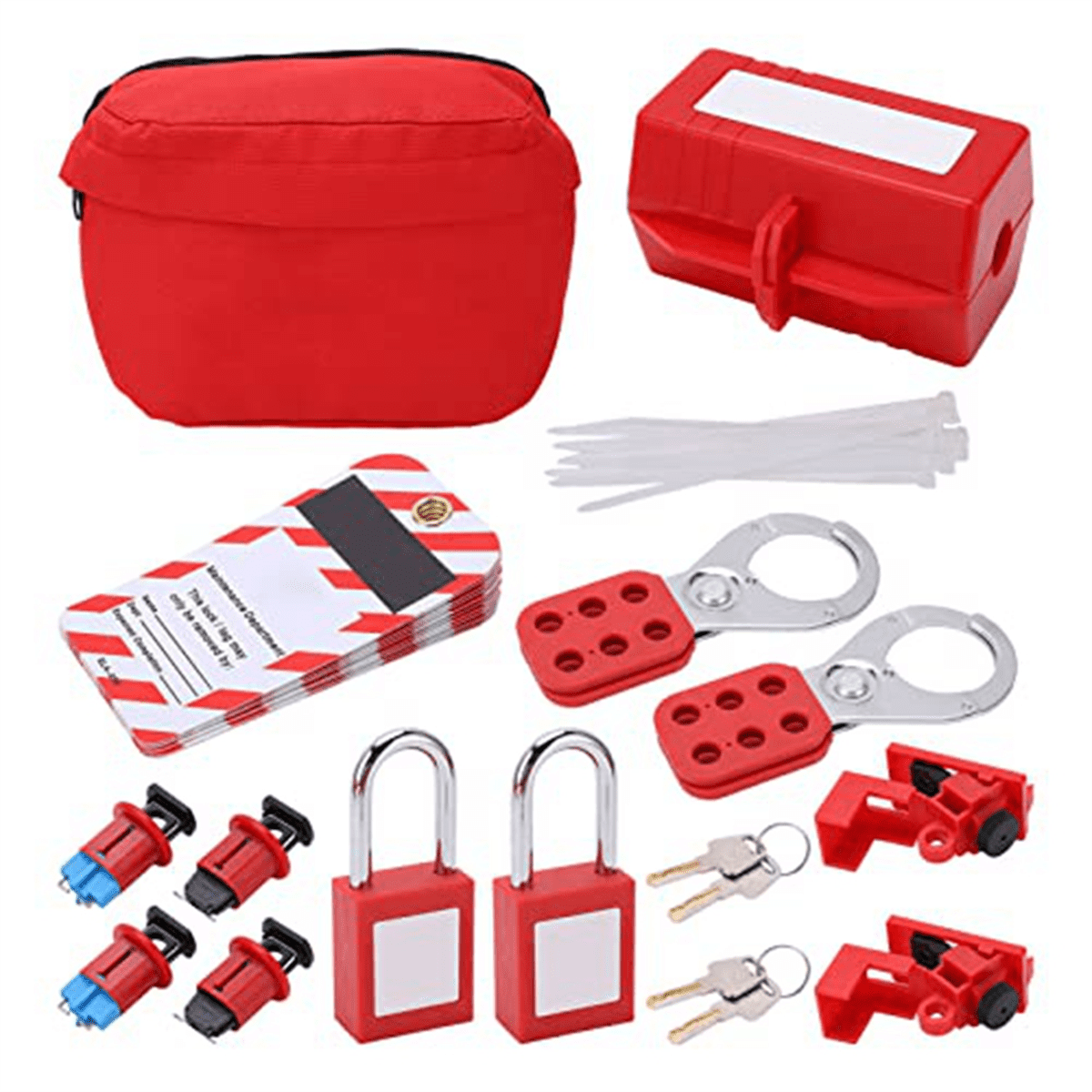 Electrical Circuit Breaker Lockout Tagout Kit,Safty Padlock Set Plug Lock Out Tag Station Hasps ...