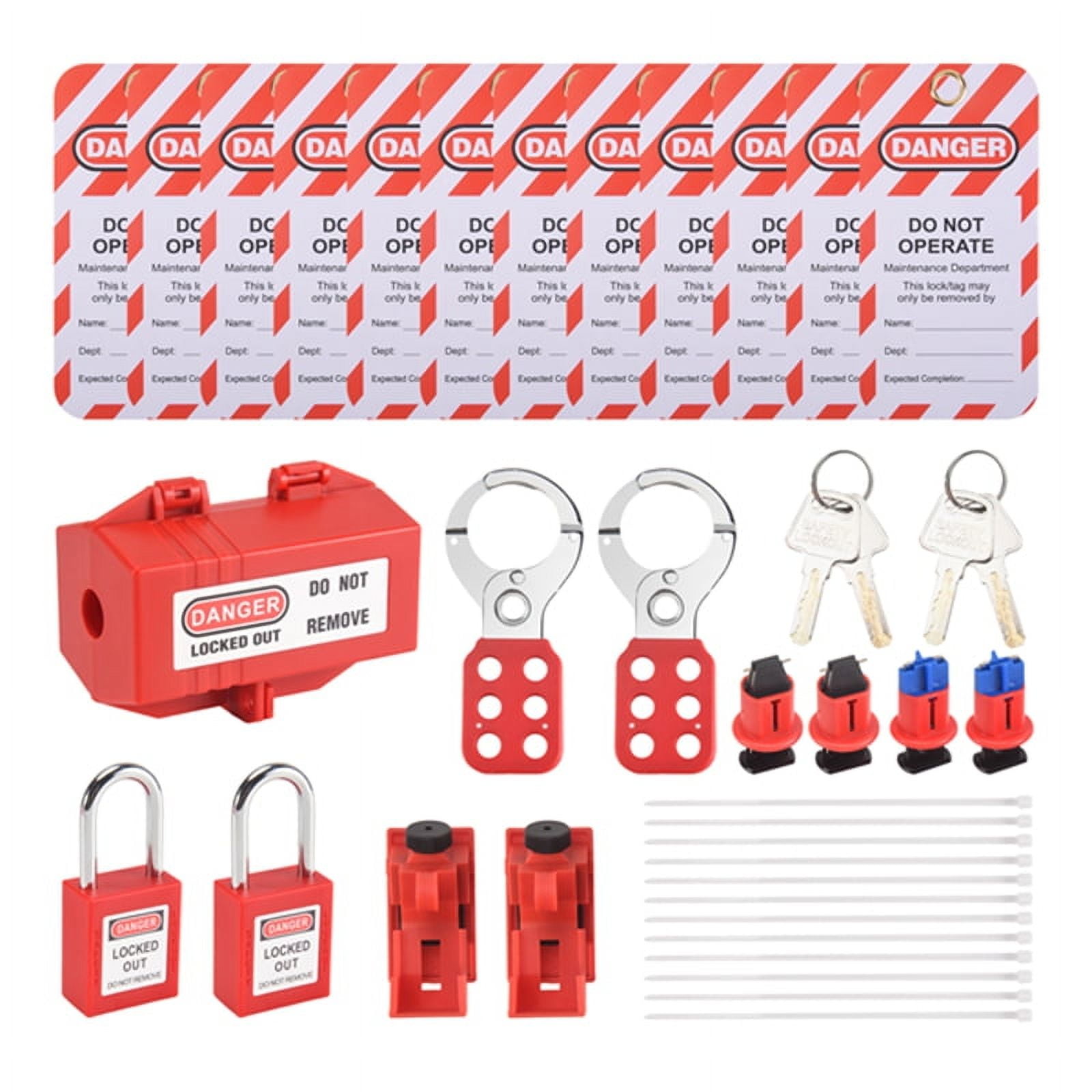 Electrical Circuit Breaker Lockout Tagout Kit,Safty Padlock Set Plug ...