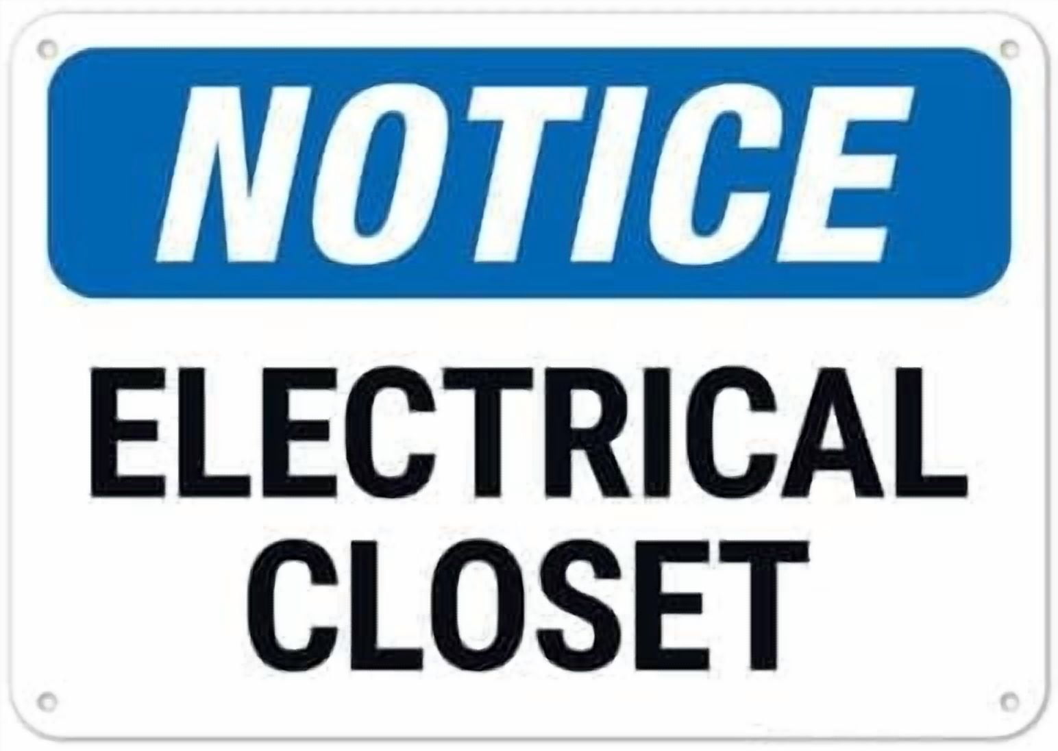 Electrical Closet OSHA Sign Signs, Facility Signs Metal Sign NO.27652 ...
