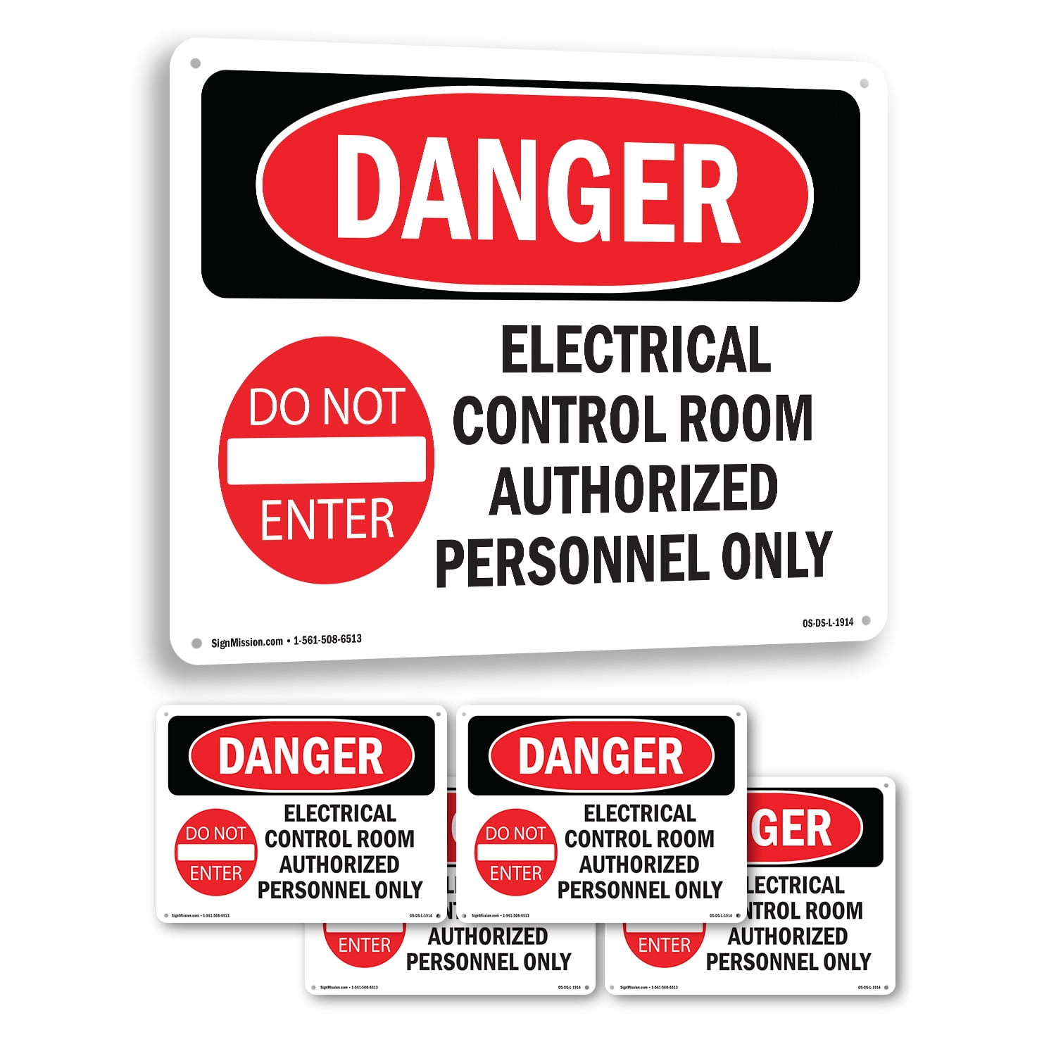 Electrical Control Room OSHA Danger Aluminum Sign 24 Inch x 18 Inch - 5 ...