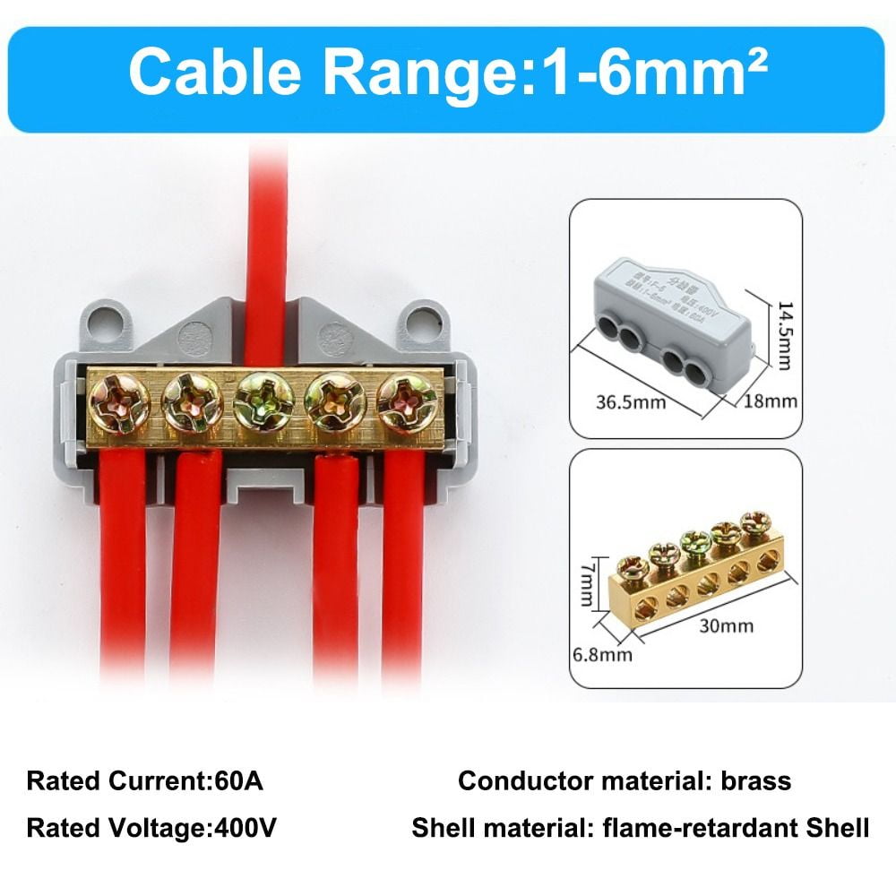 Electrical Docking High Power Terminal Blocks Conductor Brass Fast ...