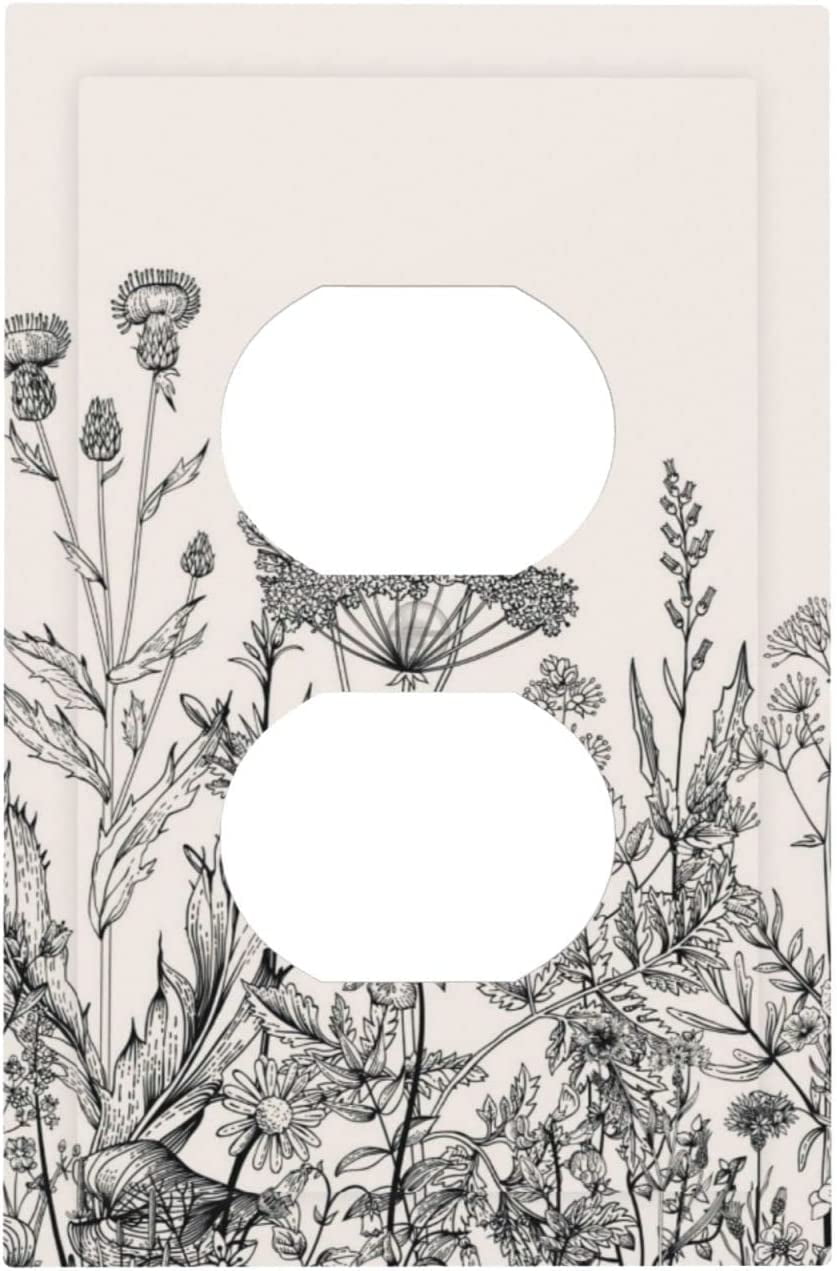 Electrical Duplex Outlet Cover Wildflower Botanical Decorative 1 Gang ...