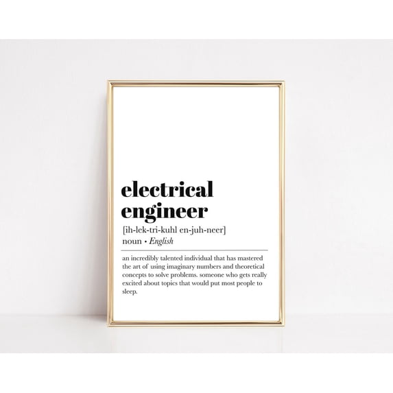 Electrical Engineer Definition Illustration Office Wall Art, Unframed ...