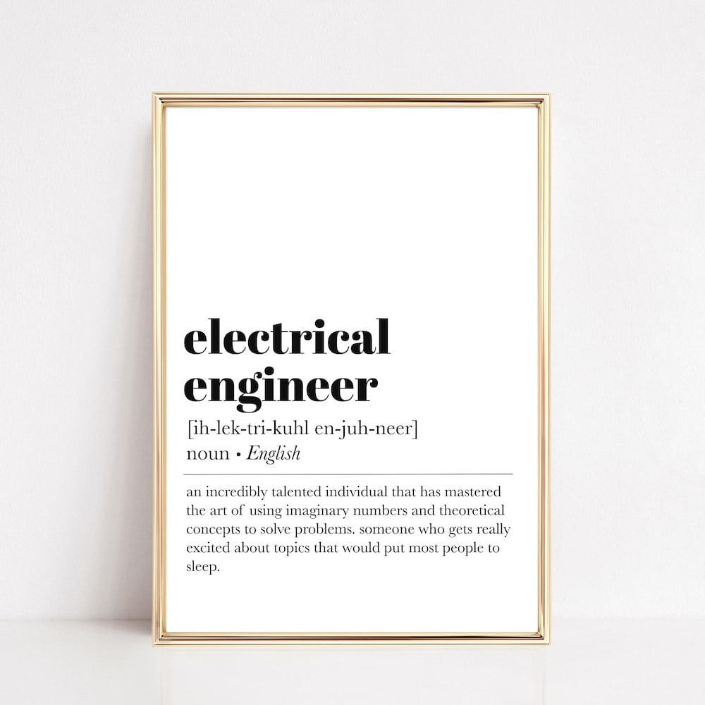 Electrical Engineer Definition Print, Electrical Engineer Gifts ...