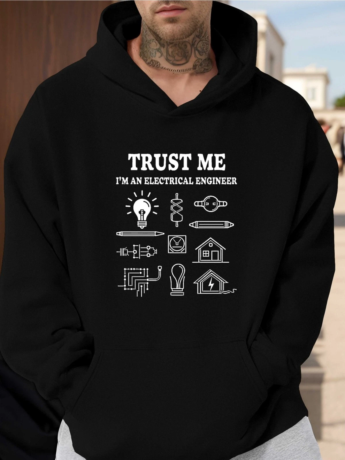 Electrical Engineer Graphic Loose Fit Long Sleeve Workwear Pullover ...