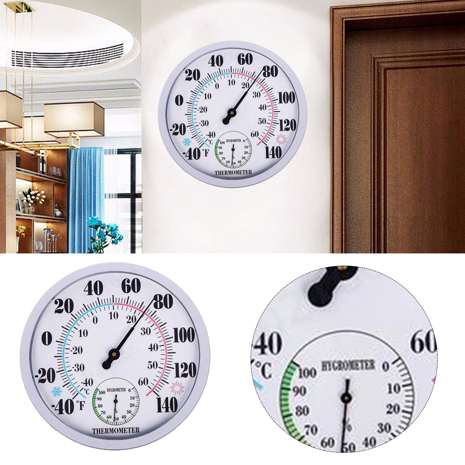 Electrical Equipment Indoor Outdoor Large Wall Hygrometer - Walmart.com
