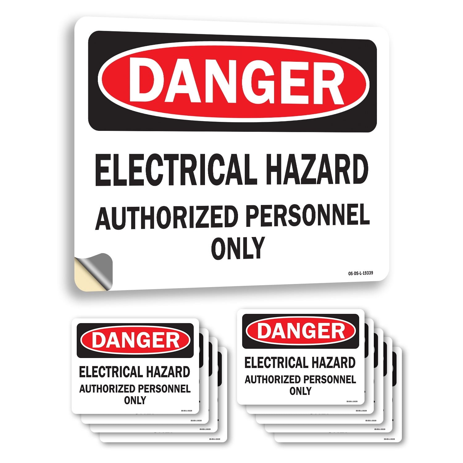 Electrical Hazard Authorized Personnel Only OSHA Danger Vinyl Decal Label 10 Inch x 7 Inch - 10 ...