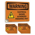 Electrical Hazard Authorized With Symbol OSHA WARNING Vinyl Decal Label ...