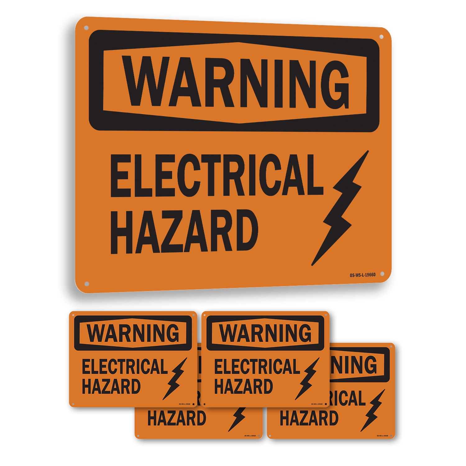 Electrical Hazard OSHA Warning Rigid Plastic Sign 18 Inch x 12 Inch - 5 ...