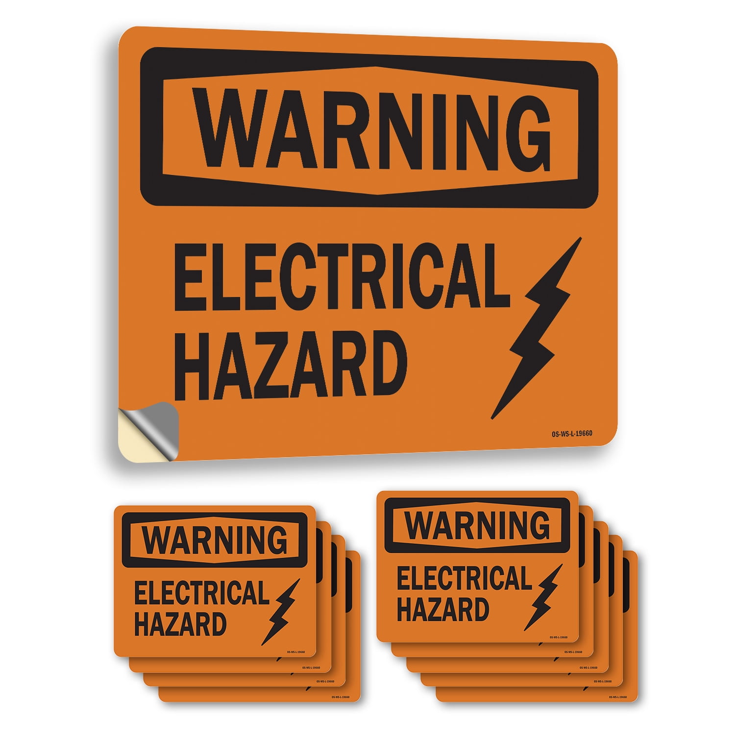 Electrical Hazard OSHA Warning Vinyl Decal Label 7 Inch x 5 Inch - 10 ...
