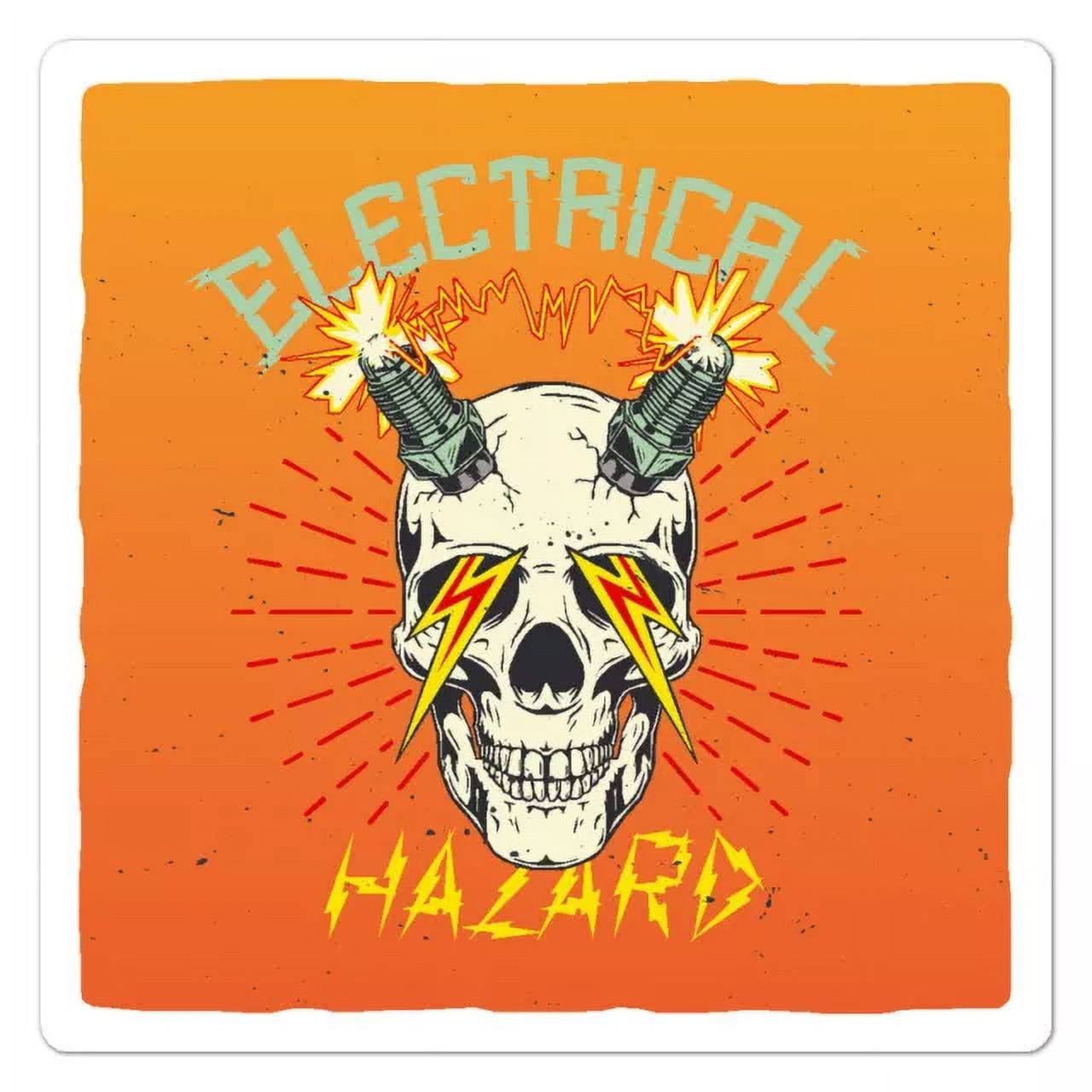 Electrical Hazard Skull Sticker Indoor Outdoor Phone Decal Water Bottle ...