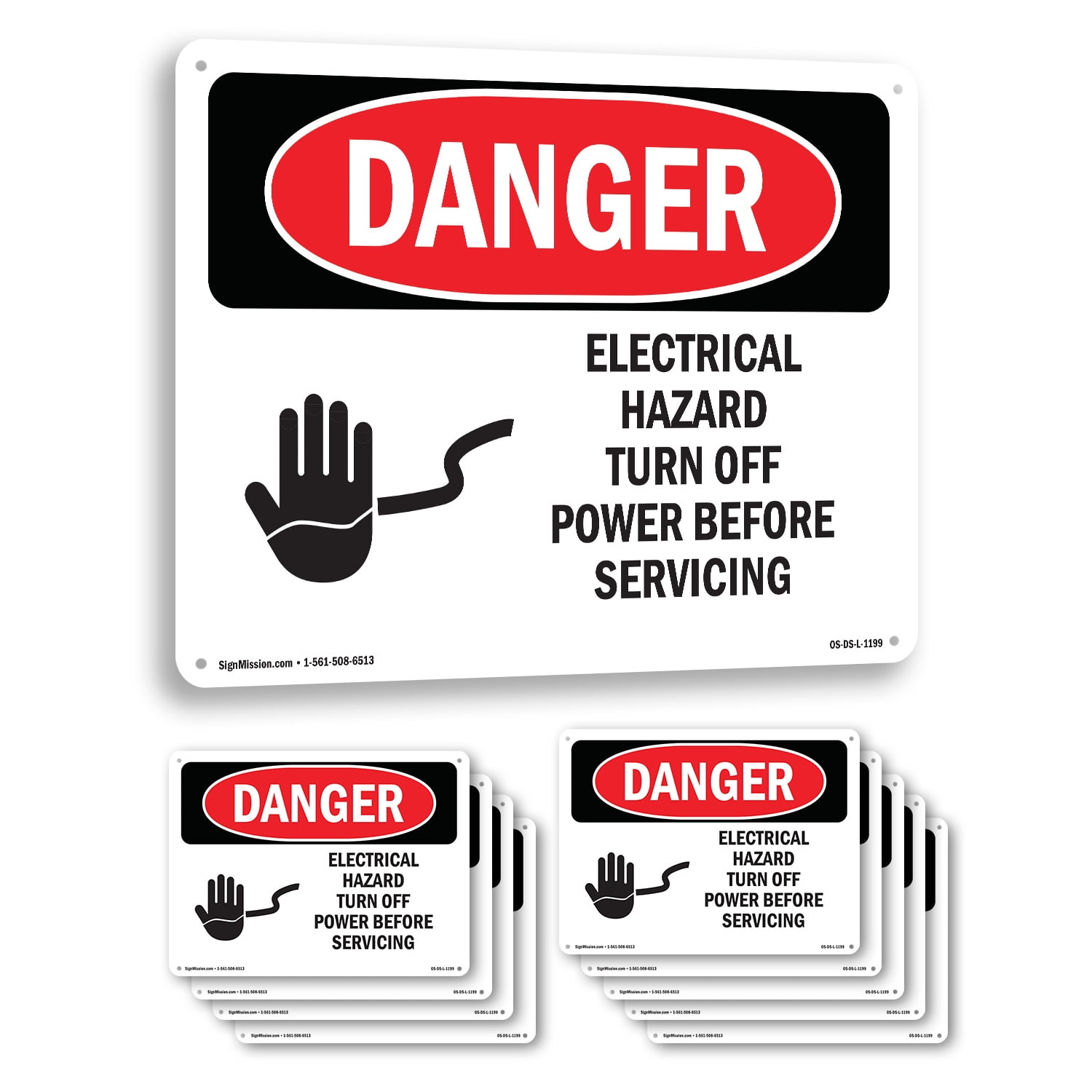 Electrical Hazard Turn Off Power OSHA Danger Rigid Plastic Sign 18 Inch ...