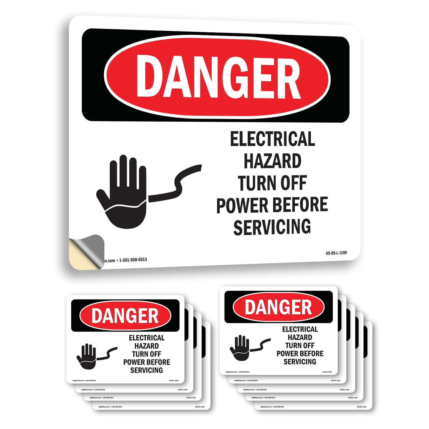 Electrical Hazard Turn Off Power OSHA Danger Vinyl Decal Label 10 Inch ...