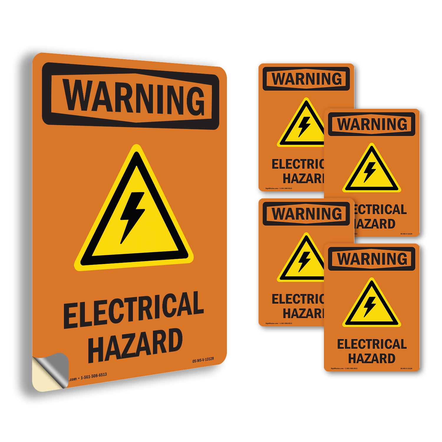 Electrical Hazard With Symbol OSHA WARNING Vinyl Decal Label 18 Inch x ...