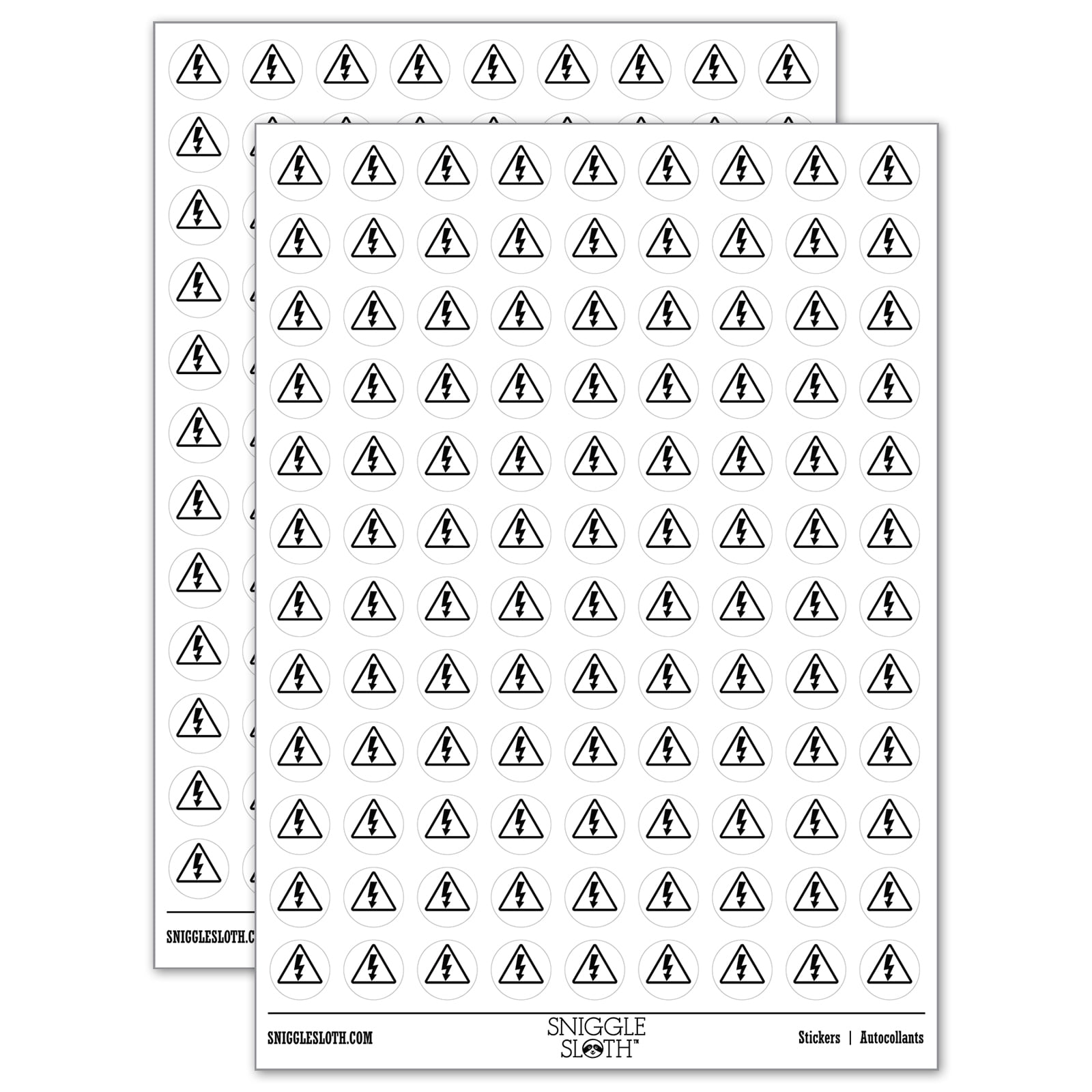 Electrical High Voltage Warning Sign 200+ Round Stickers - White ...